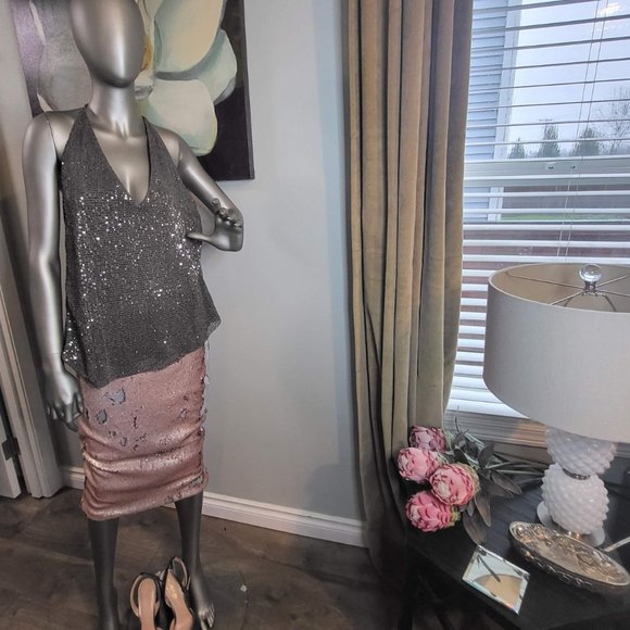 Express | Tops | Express Silver Sequins Tank | Poshmark